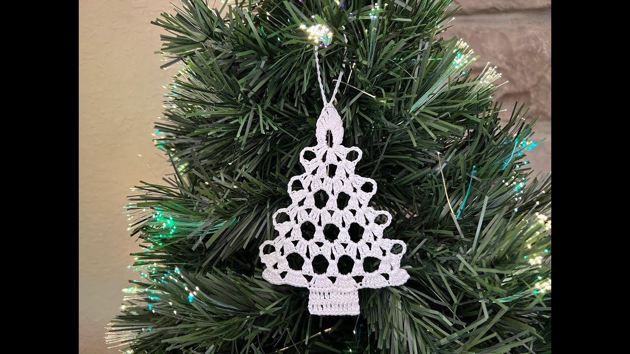 How to Crochet a Small Christmas Tree Ornament - Tutorial #4 - YouTube