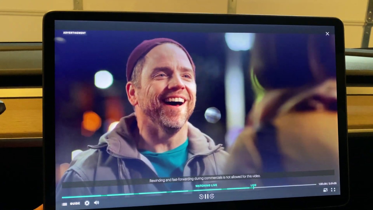 Watching Live TV in my Tesla with v10 Hulu App - YouTube
