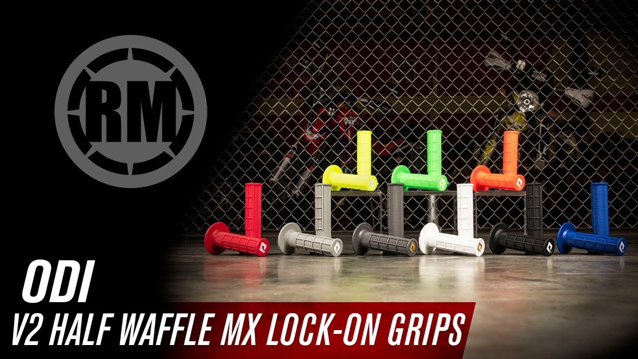 ODI V2 Half Waffle MX Lock-On Grips - YouTube