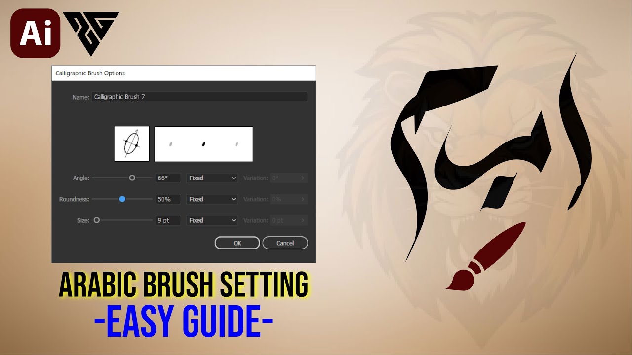 How to create Arabic Calligraphy Brush Setting in Adobe Illustrator ...