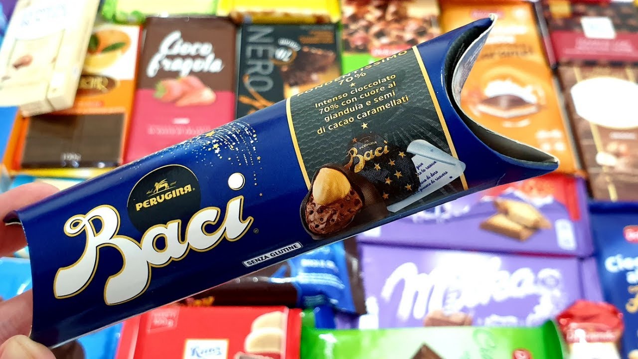 Mini Chocolates Baci With Nuts Unwrapping - YouTube