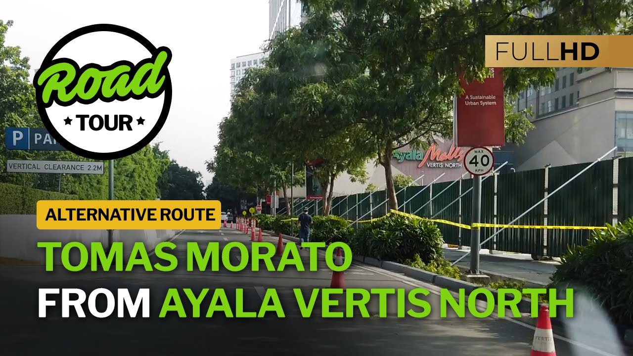 Weekday Driving to Tomas Morato from Ayala Vertis North - Full Road ...