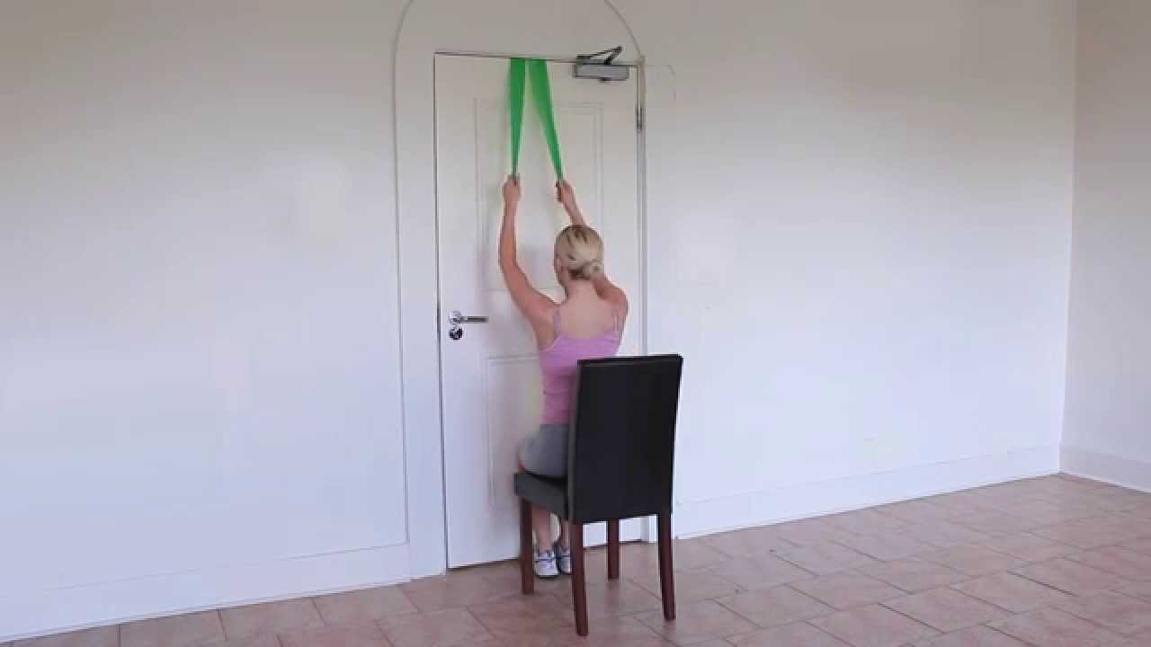 How to do a seated narrow lat pull down with a band - YouTube