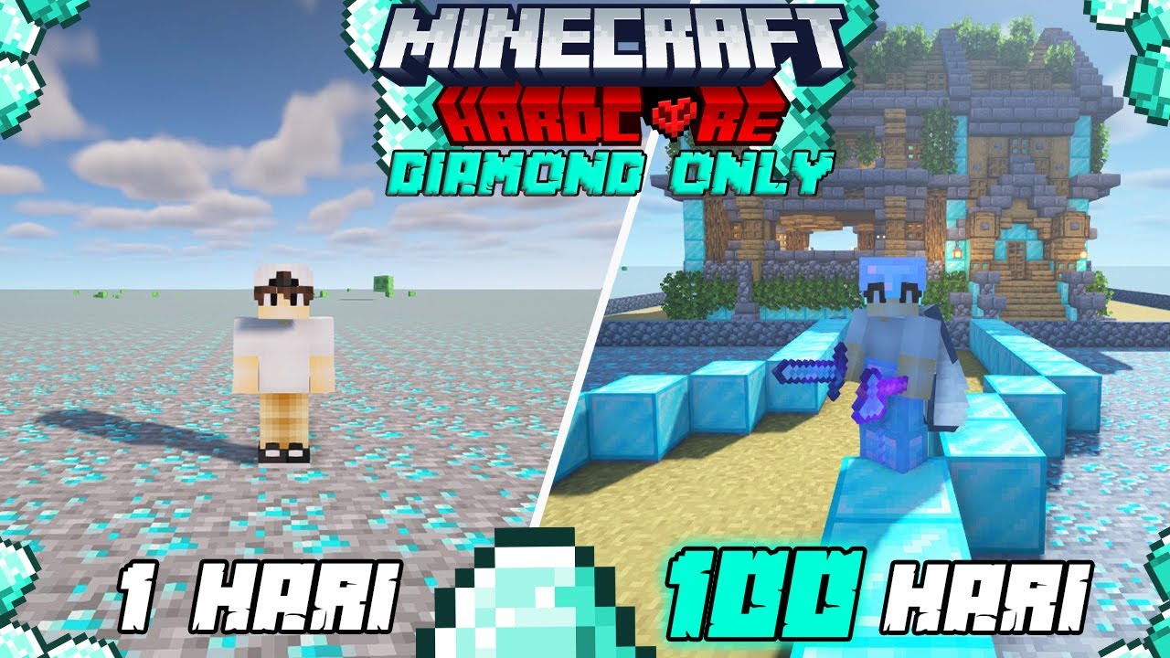 100 Hari di Minecraft Hardcore tapi Diamond Only! - YouTube