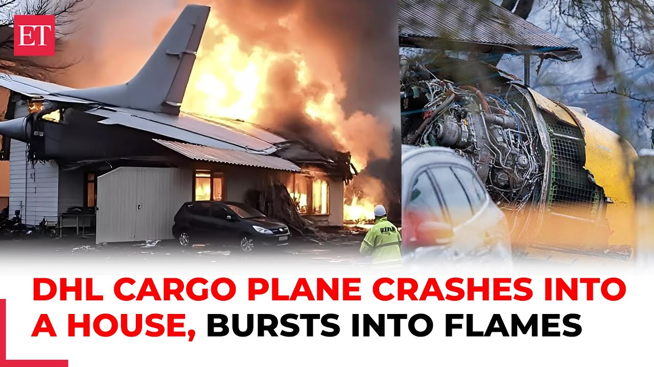 DHL cargo plane crashes into a house near Lithuania's Vilnius airport ...