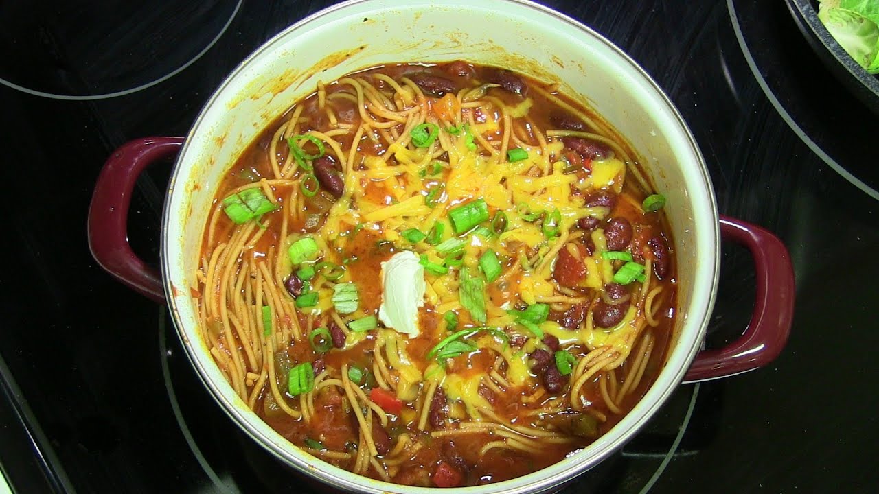 One Pot Chilighetti = Chili + Spaghetti Video Recipe from Bhavna's ...