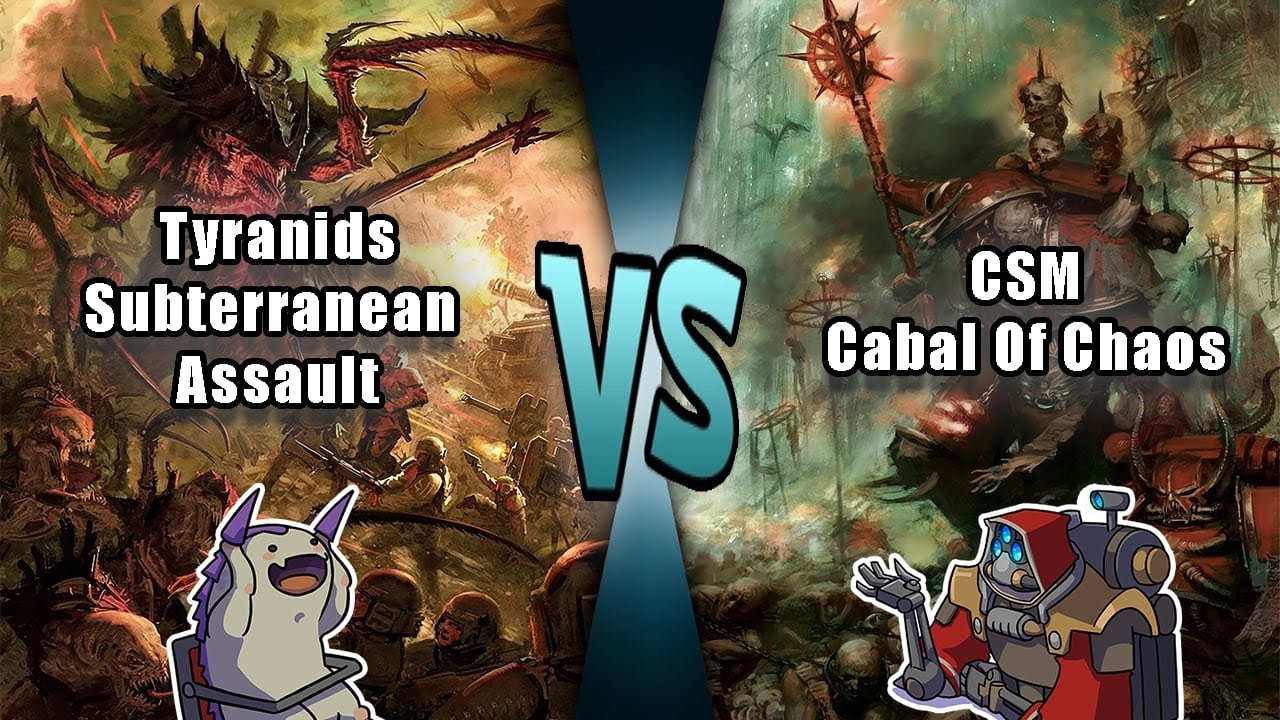 CSM Cabal of Chaos vs Tyranids Subterranean Assault | Warhammer 40k ...