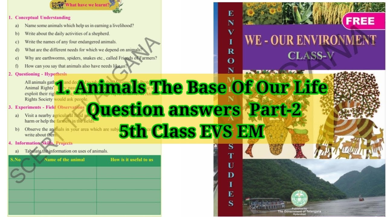 ANIMALS THE BASE OF OUR LIFE PART -2 Question Answers || 5th Class EVS ...