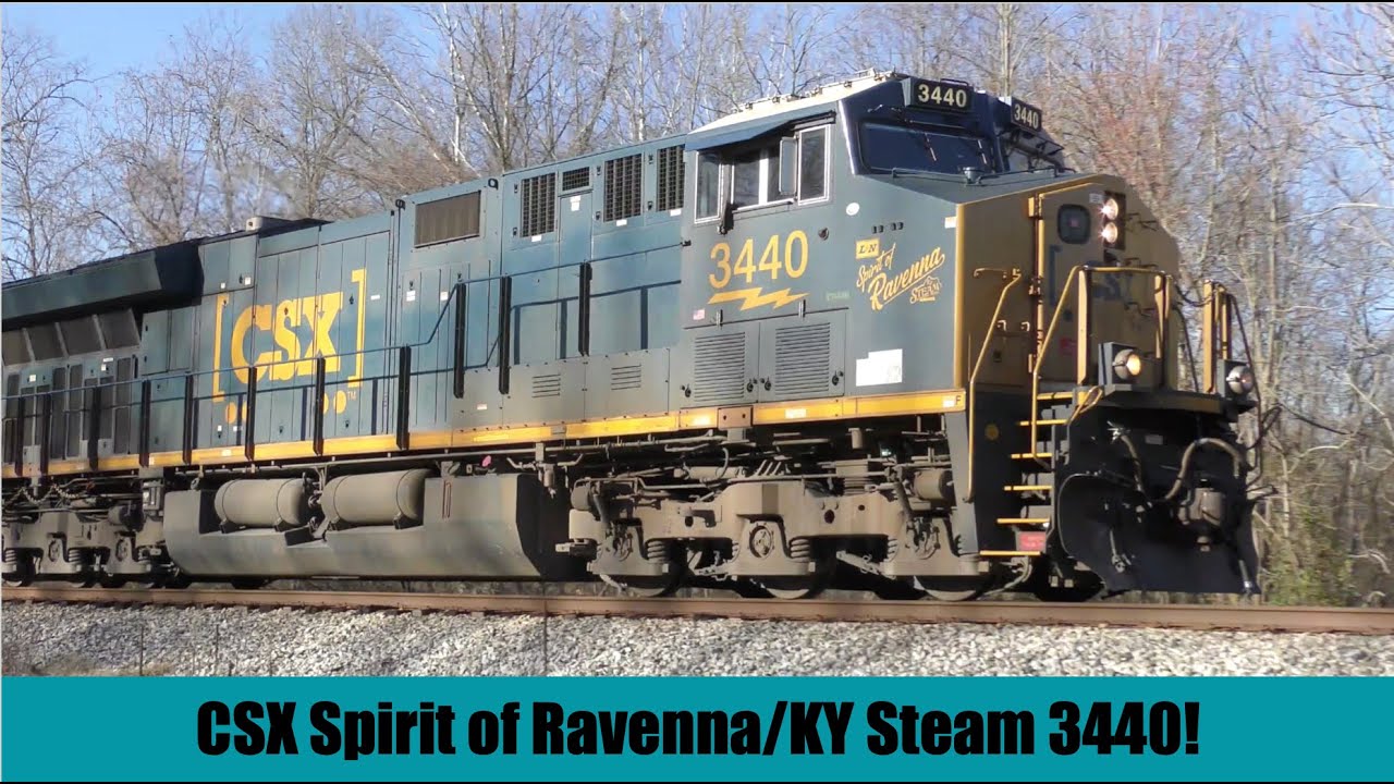 CSX 3440 Spirit of Ravenna Leads CSX Q302 on the Cincinnati Sub - YouTube