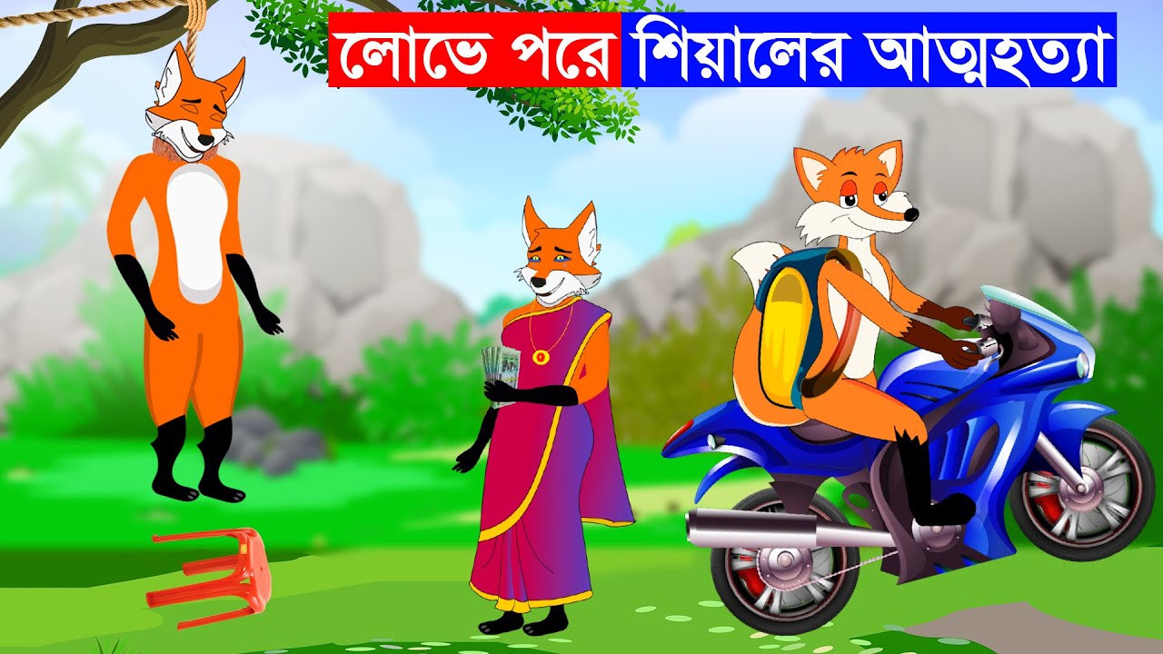 লোভে পরে শিয়ালের আত্মহত্যা | Siyaler Atta | Fox Cartoon | Bangla ...
