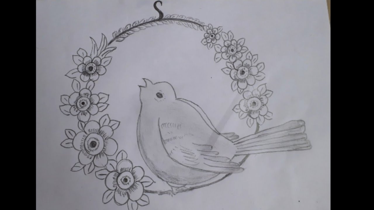 How to bird drawing || chittu kuruvi drawing || pencil drawing ...