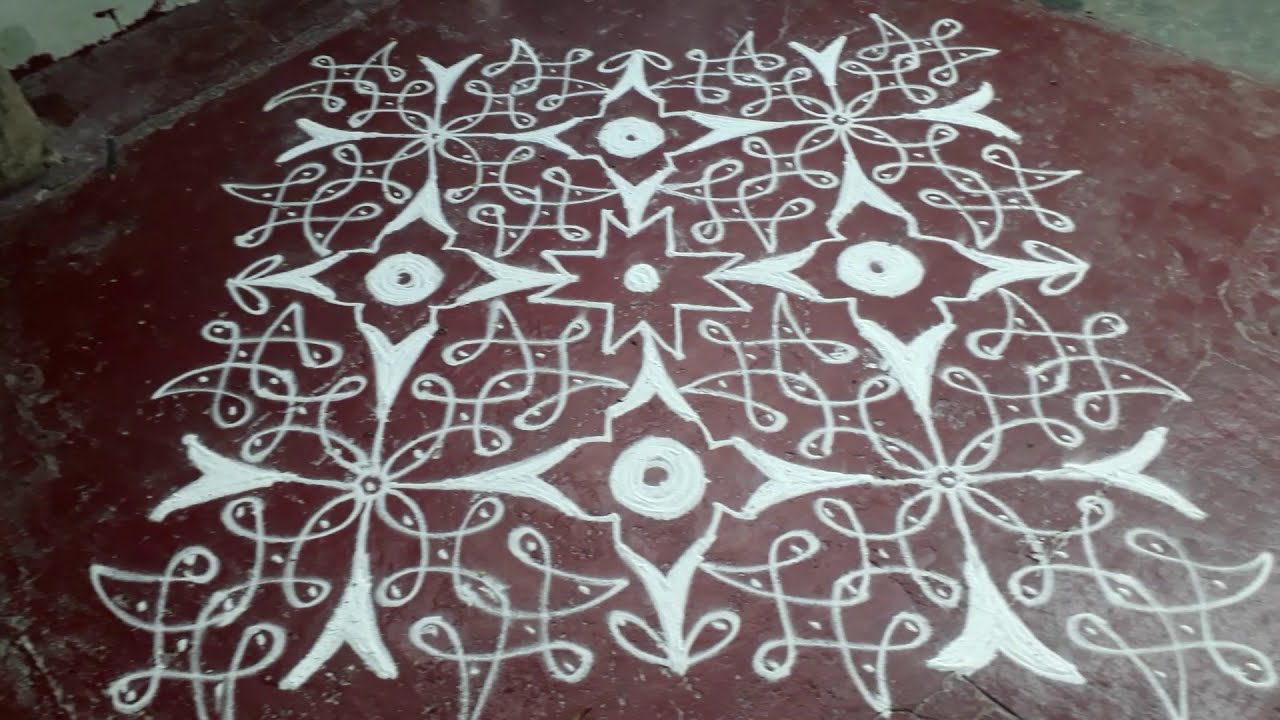 Andhra muggulu 23×1 dots melikala muggulu - YouTube