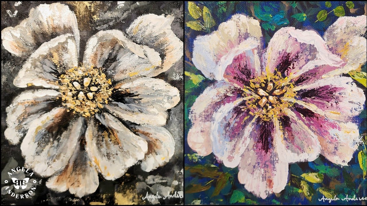Beginner Floral Palette Knife Acrylic Painting LIVE Tutorial - YouTube