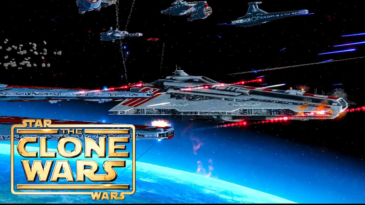 Star Wars the Clone Wars - Massive Epic Space Battle! (Cinematic ...