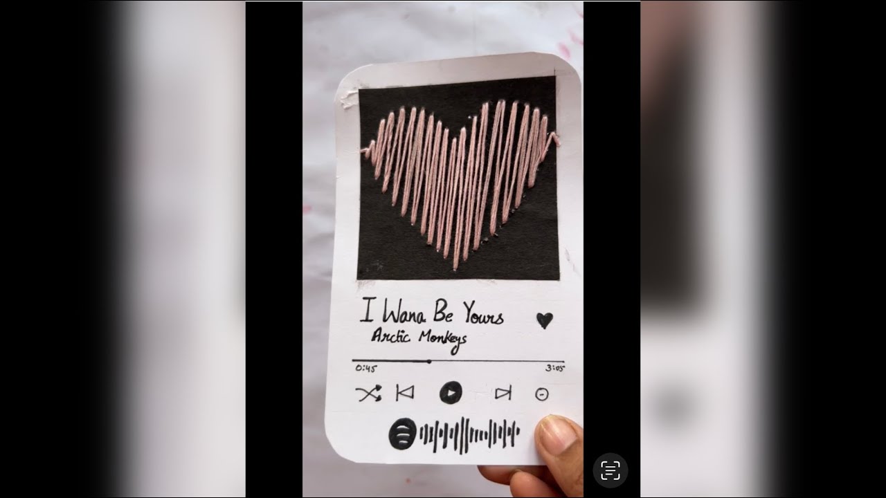 DIY Easy & Unique Gift idea 💕/ String Heart Spotify Card-Cute Gift Idea ...