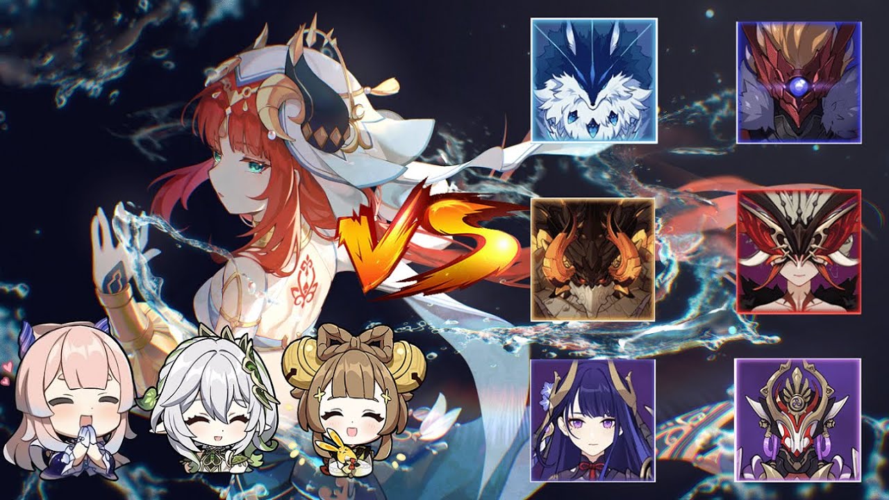 Genshin Impact : Bloom Team ( Nilou , Nahida , Kokomi, YaoYao ) vs All ...