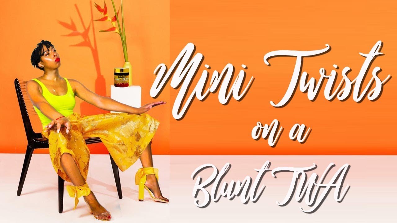 Mini Twists On Tapered Blunt TWA | Protective Style - YouTube
