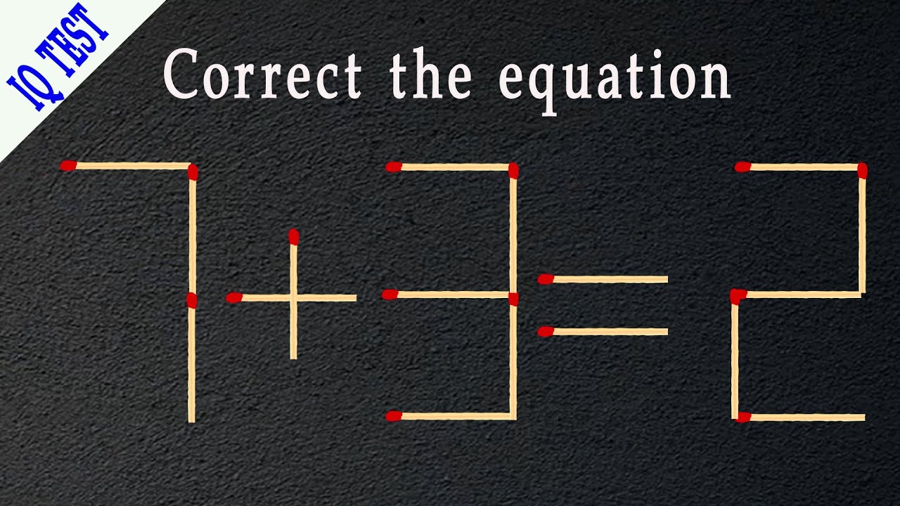 move 1 matchstick to make the equation correct, Matchstick puzzle # ...