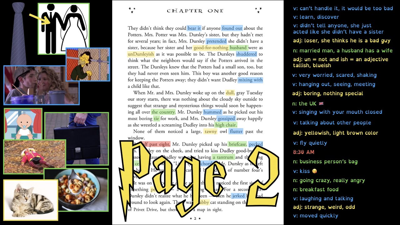 Harry Potter Guided Reading 📚 Chapter 1 🪄 Page 2 - Meet the Dursleys ...
