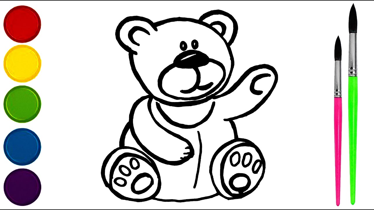 Cute Taddy Drawing, Colouring, Painting for Toddlers, Kid's & Child ...