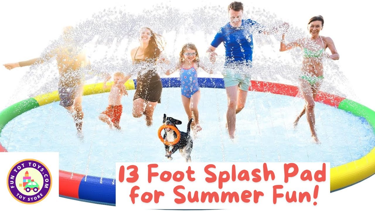 13 Foot Large Splash Pad, Non-Slip Baby Splash Pads, Oversized Kids ...