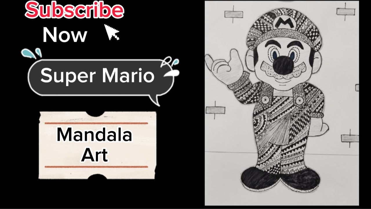 Mandala Art Super Mario Bros | Super Mario Mandala Art tutorial step by ...