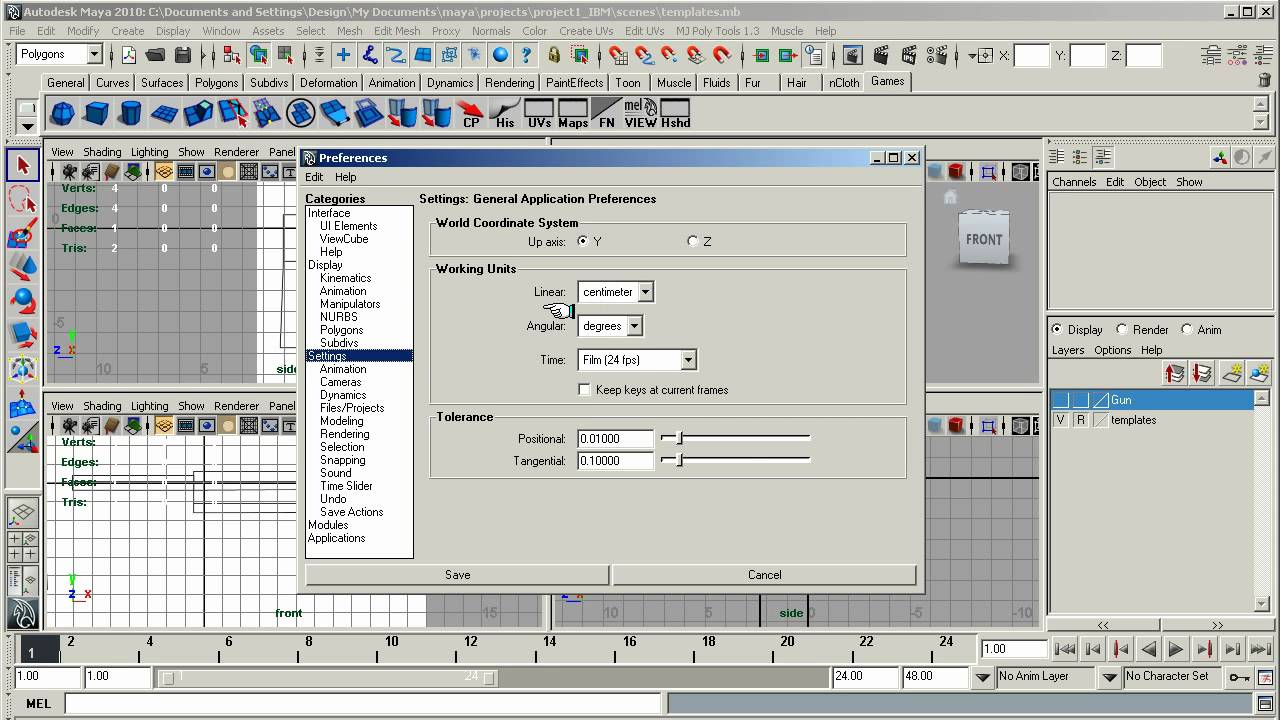 MAYA 2010 - Project1 - 1 - Setup for your project - YouTube