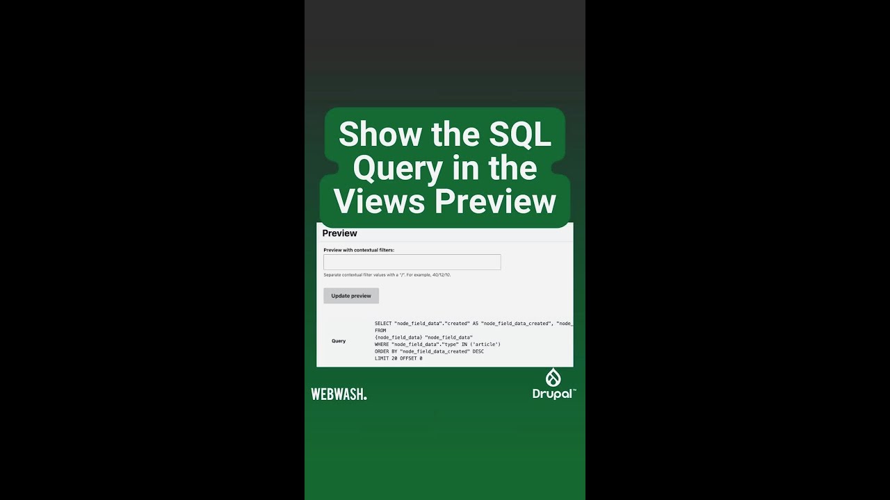 Show the SQL Query in the Views Preview - YouTube