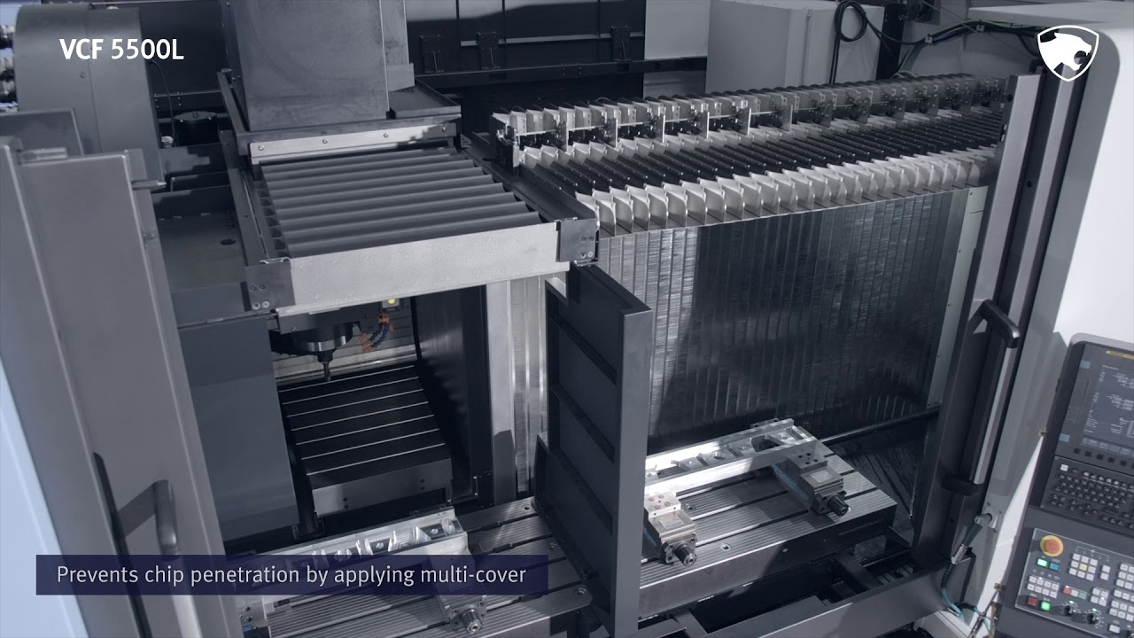 Doosan | VCF 5500L | Vertical Machining Center with 5m X-axis - YouTube