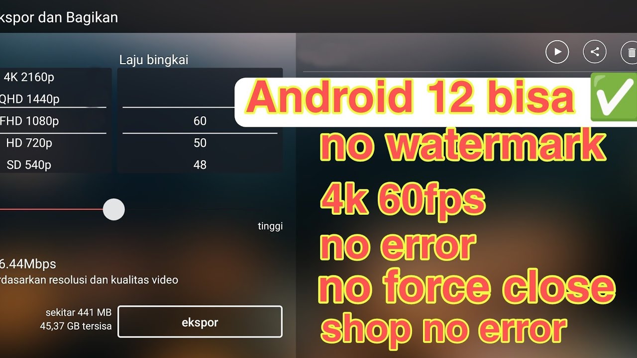 kinemaster stabil di android 12 dan versi lainya - YouTube