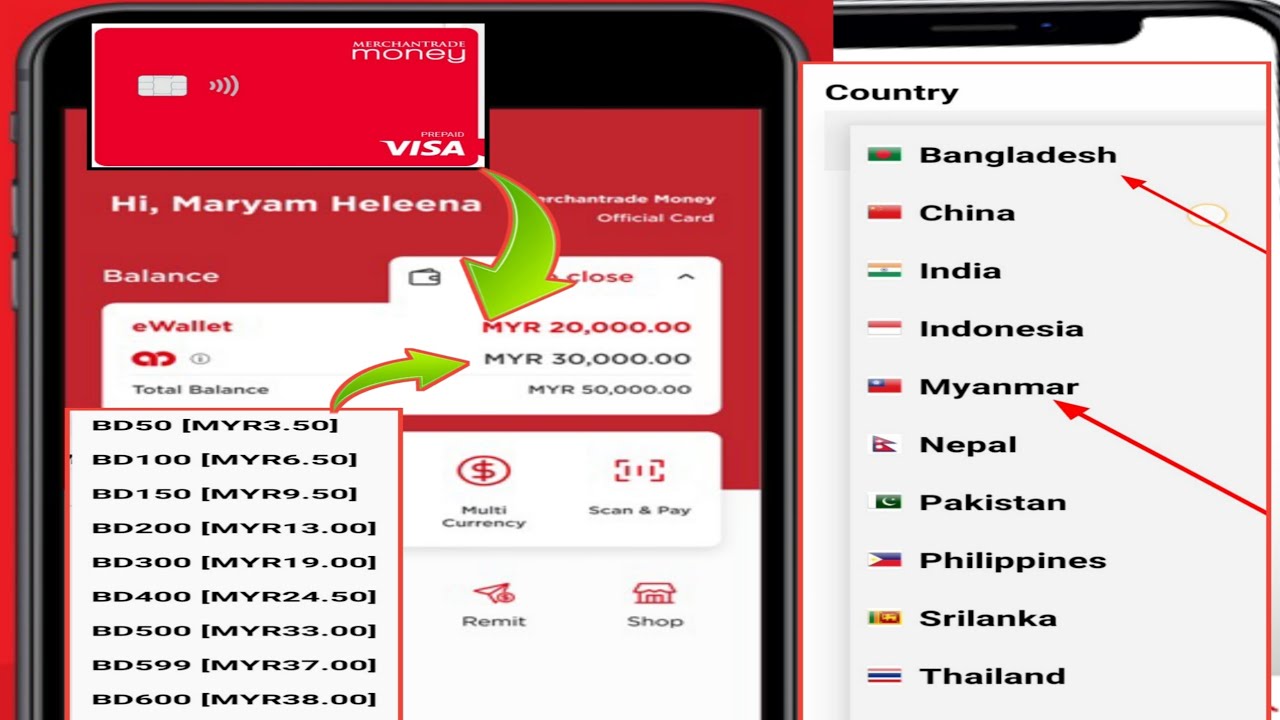 How to Transfer Topup To Bangladesh and Myanmar Using Merchantrade App ...