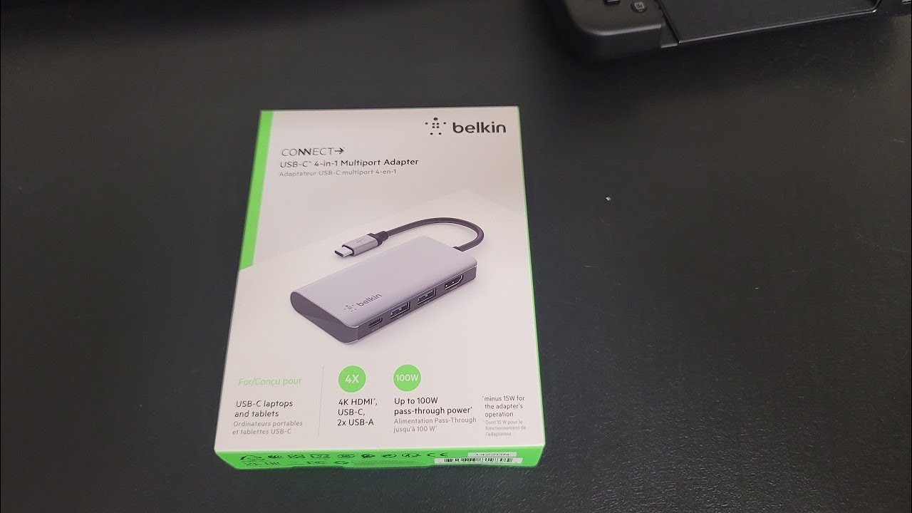 Belkin USB C Hub, 4-in-1 Multi-Port Laptop Dock with 4K HDMI Box ...