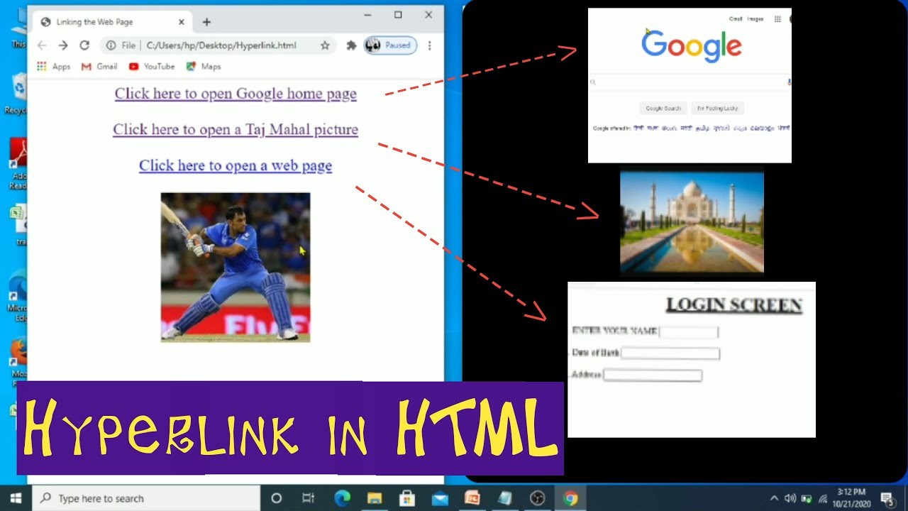 Hyperlink #Linking the web pages# class8 #cbse# computer science - YouTube