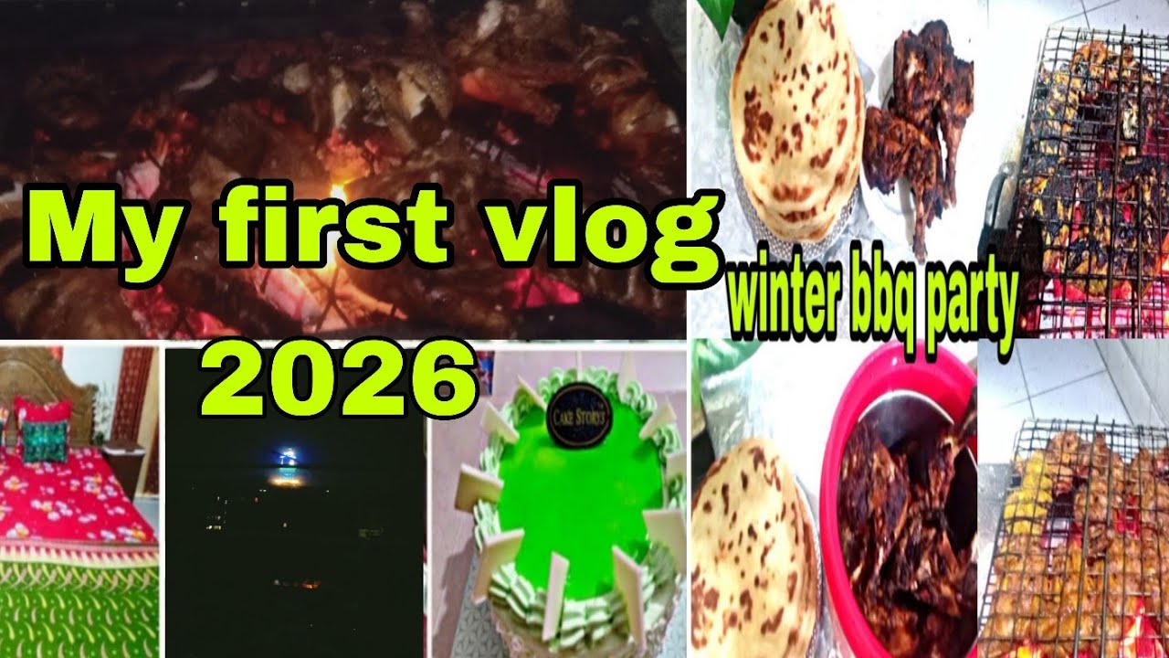 My first vlog !🔥My First Vlog 2026 | New year special BBQ party🍗😋 Ruby ...