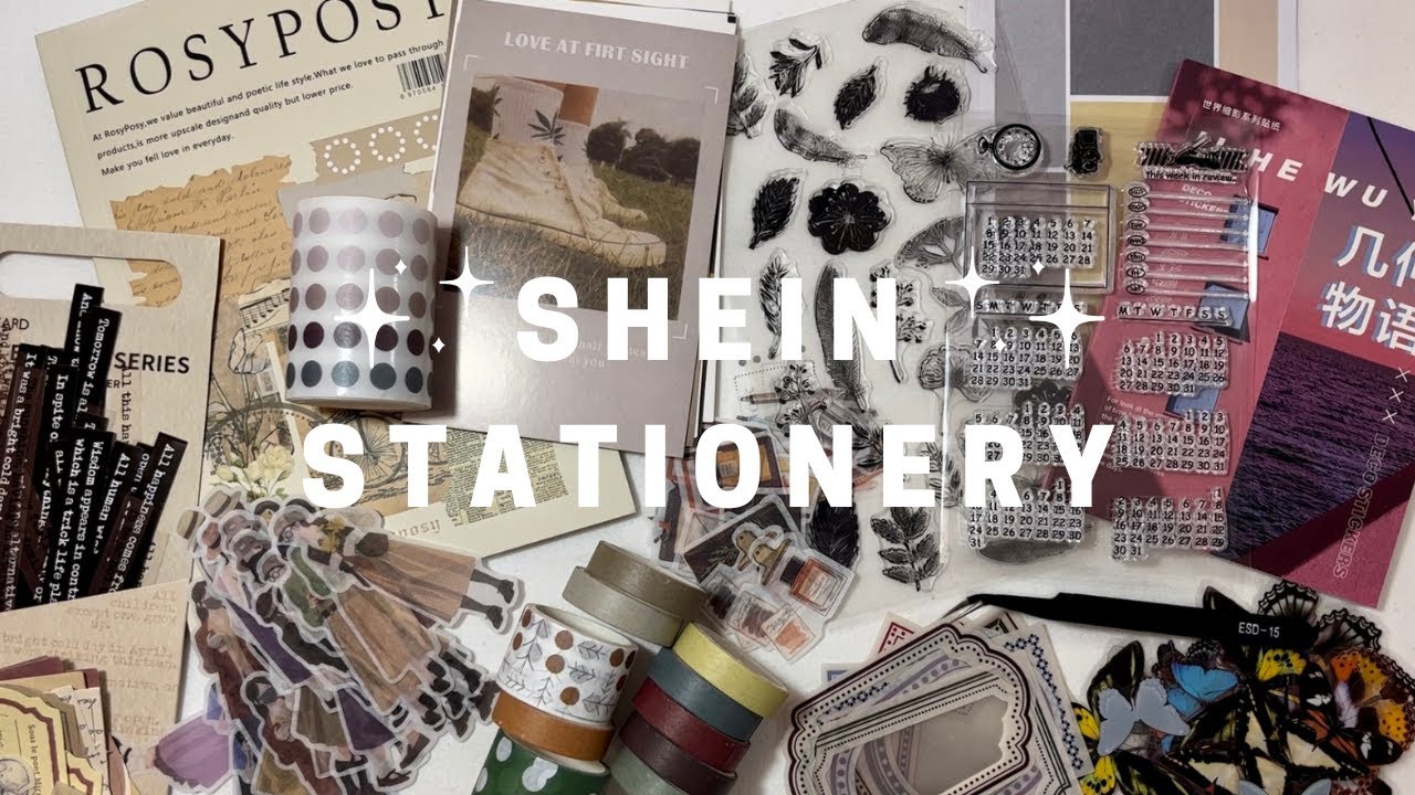 ASMR Huge Shein Stationery Haul - YouTube