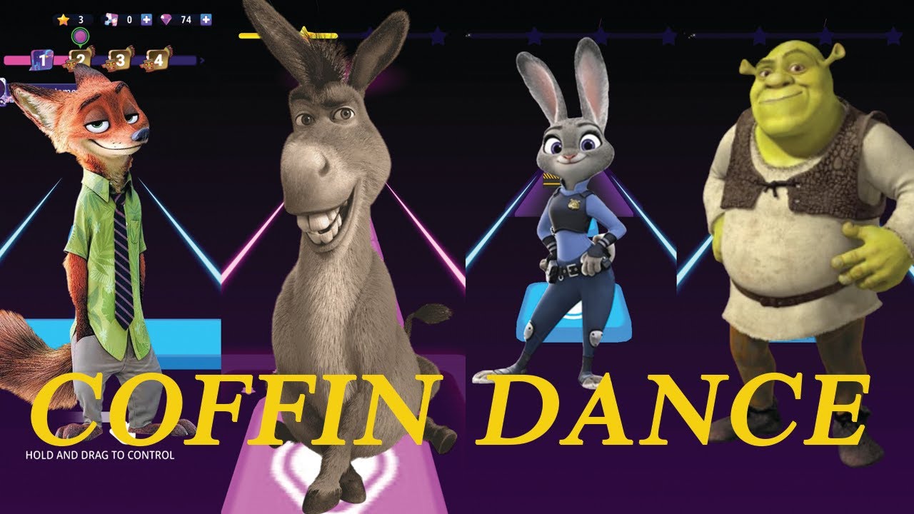 Shrek Donkey Zootopia Fox coffin dance - YouTube