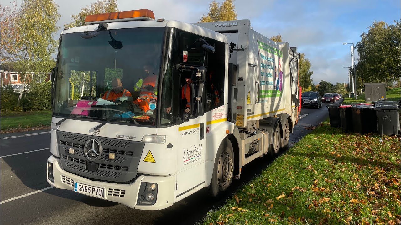 Mercedes Econic Bin Lorry on General Waste, PVU - YouTube