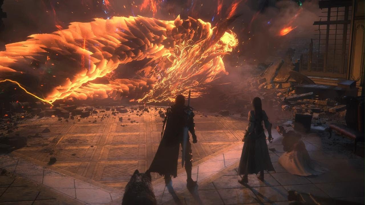 Ifrit and Phoenix Merge To Take Down Bahamut In Space - YouTube