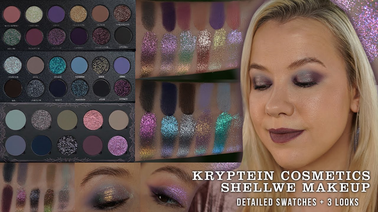 3 palettes 3 looks Kryptein Cosmetics Violet Crazy and Atlantis ...