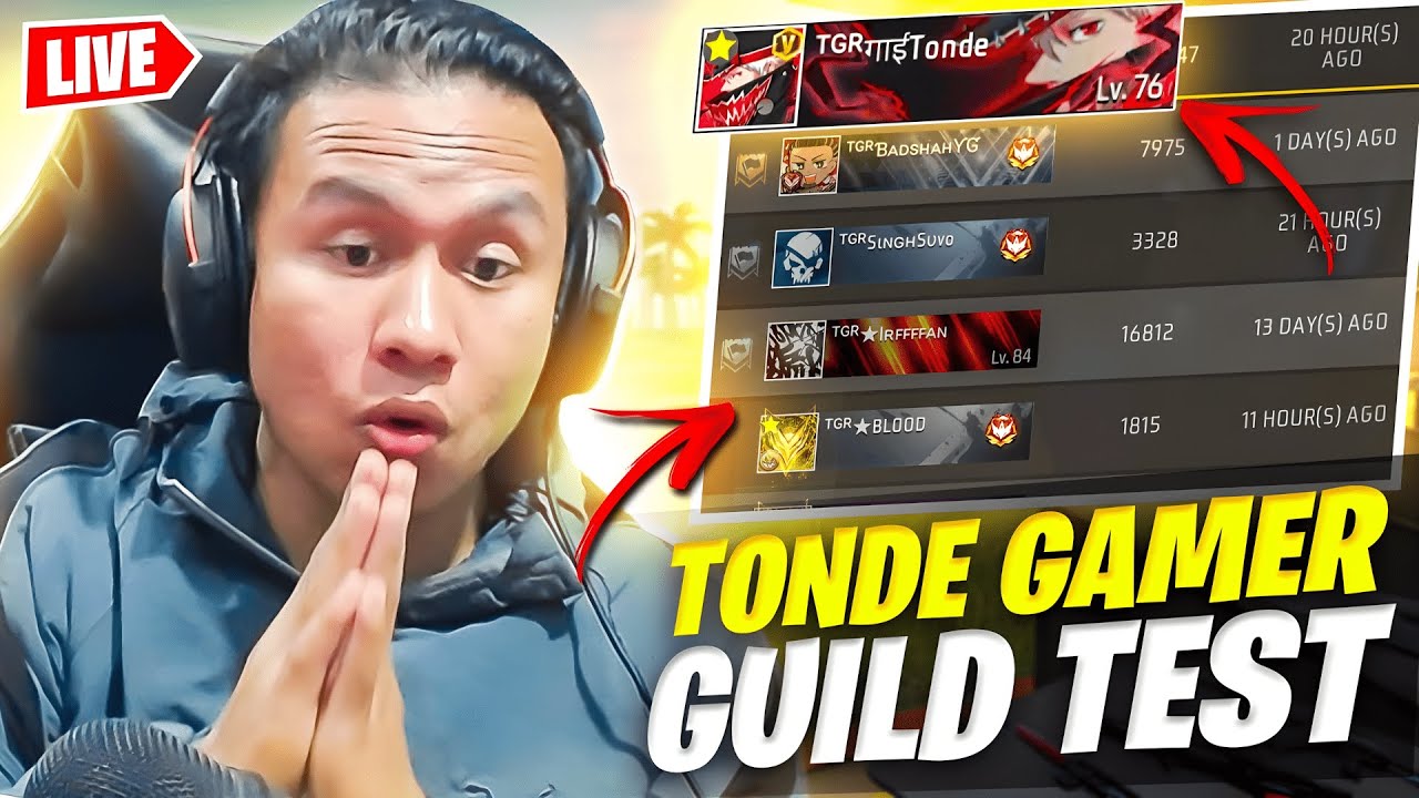 Tonde Gamer Live Guild Test 🔥🤯 Live 1vs1 Custom With You ️ @TondeGamer ...