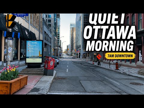 [4k]Quiet Weekend Morning Walk in Downtown Ottawa | 7AM Peaceful City Walk