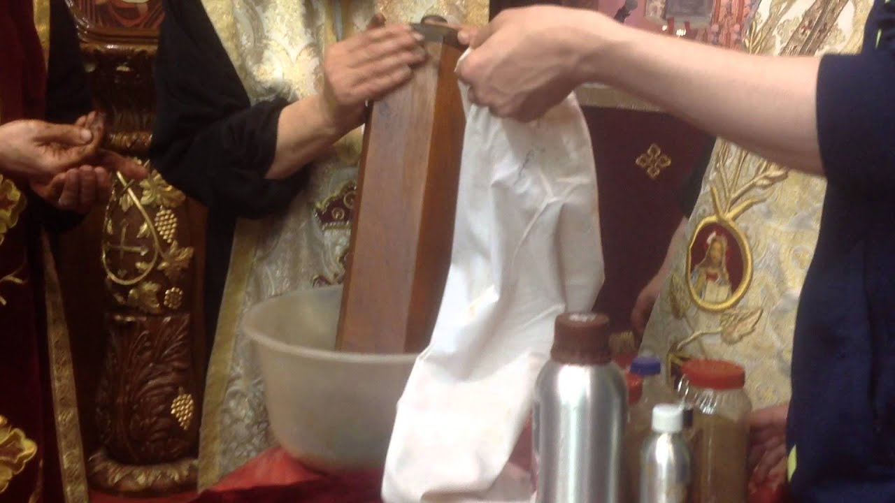 Anointing the relics with spices at St Mary's Coptic Orthodox Church ...