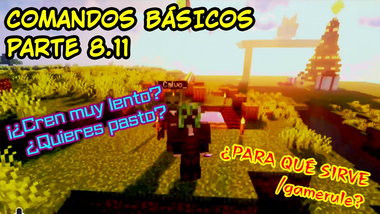 Comando que ajusta velocidad de ticks (crecimiento rápido) Minecraft | Comandos Básicos Parte 8. ...