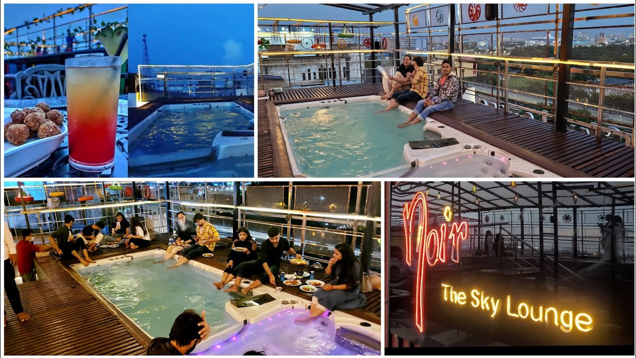 Noir the sky lounge kolkata || openroof restaurant in Tulip a 4 star ...