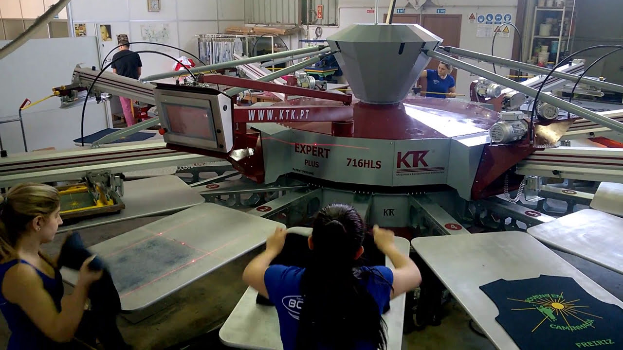 Round Screen Printing Machine: KTK EXPERT PLUS - YouTube