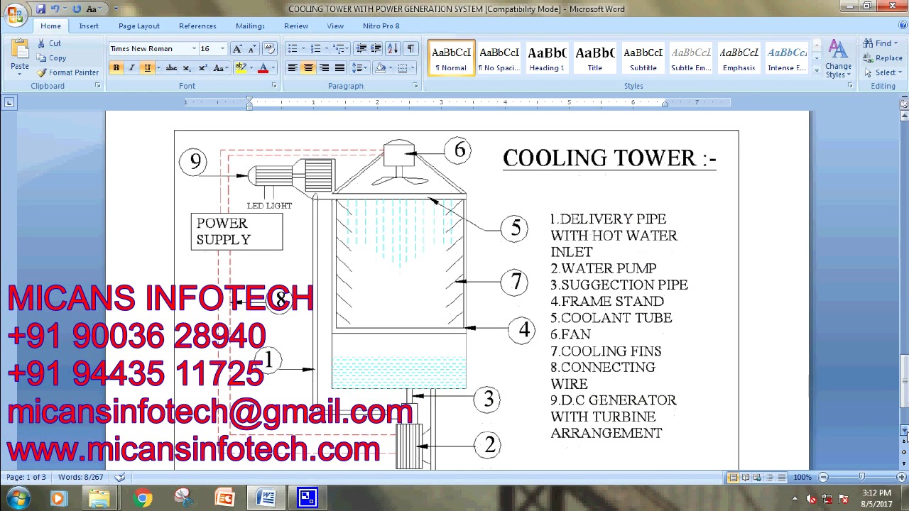 DESIGN AND FABRICATION OF cooling tower with power generation system ...