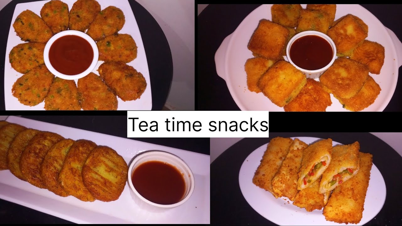 4 easy tea time snacks recipes/ easy snacks recipes - YouTube
