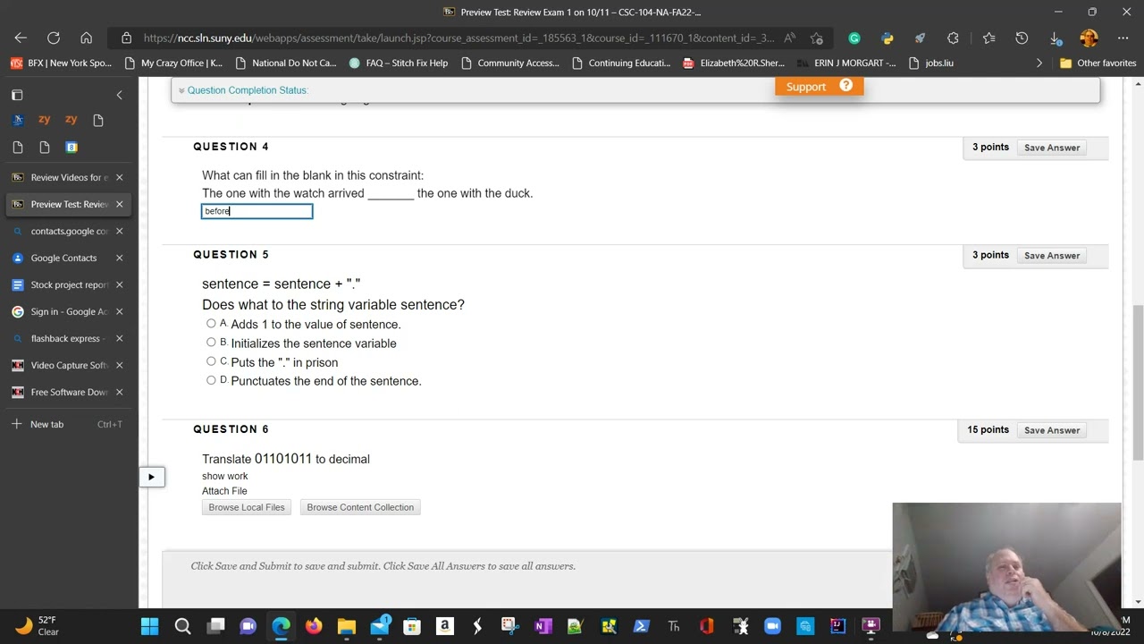CSC104 Exam 1 First 5 - YouTube