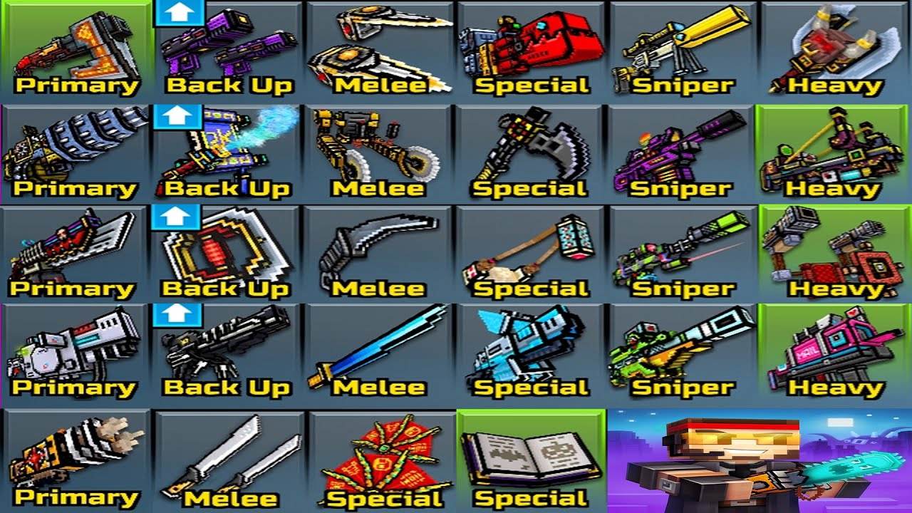 Pixel Gun 3D - Using All Bleeding Weapons Challenge (LvL 65) - YouTube