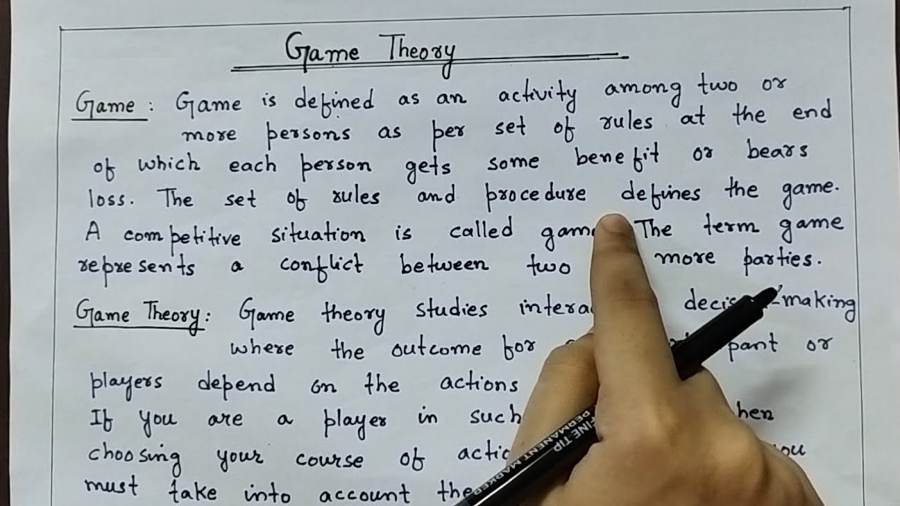 Game Theory in Operation Research | Pure Strategy Mixed Strategy ...